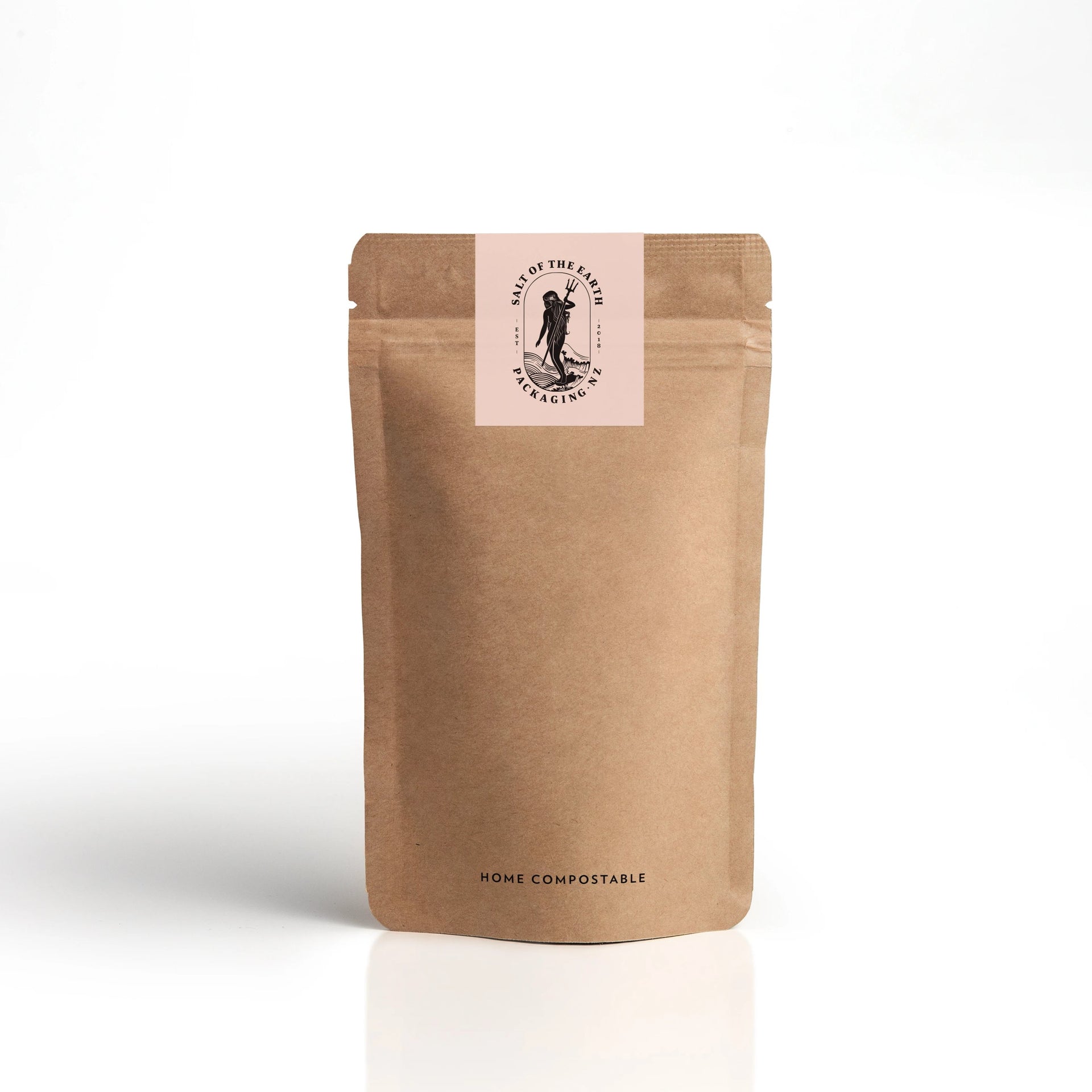 Home Compostable Kraft Stand Up Pouch | Salt of the Earth Packaging